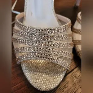 David's Bridal | Shoes | Davids Bridal Gold Glitter Heels | Poshmark